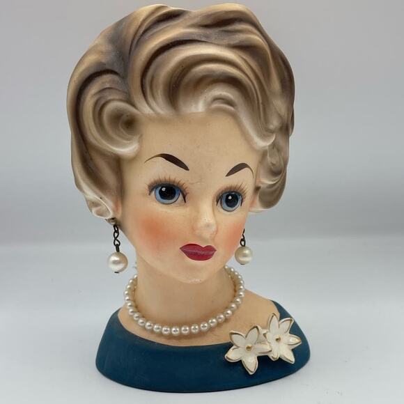 Ardco | Accents | Vintage Ardco Head Vase Made In Japan Pearl Necklace ...